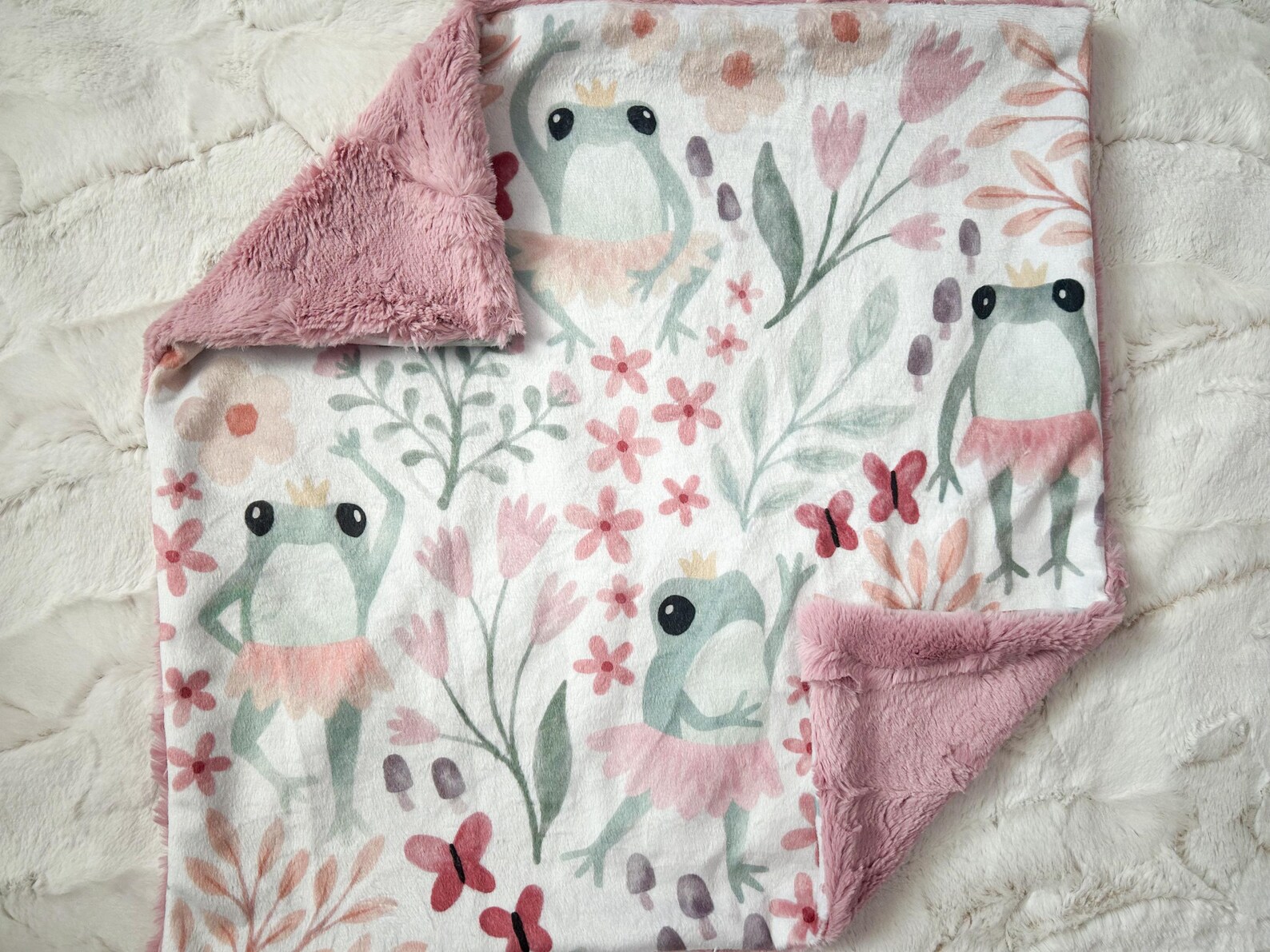 Frog Ballet Nutcracker Crib Bedding, Ballerina Blanket, Pink Floral ...