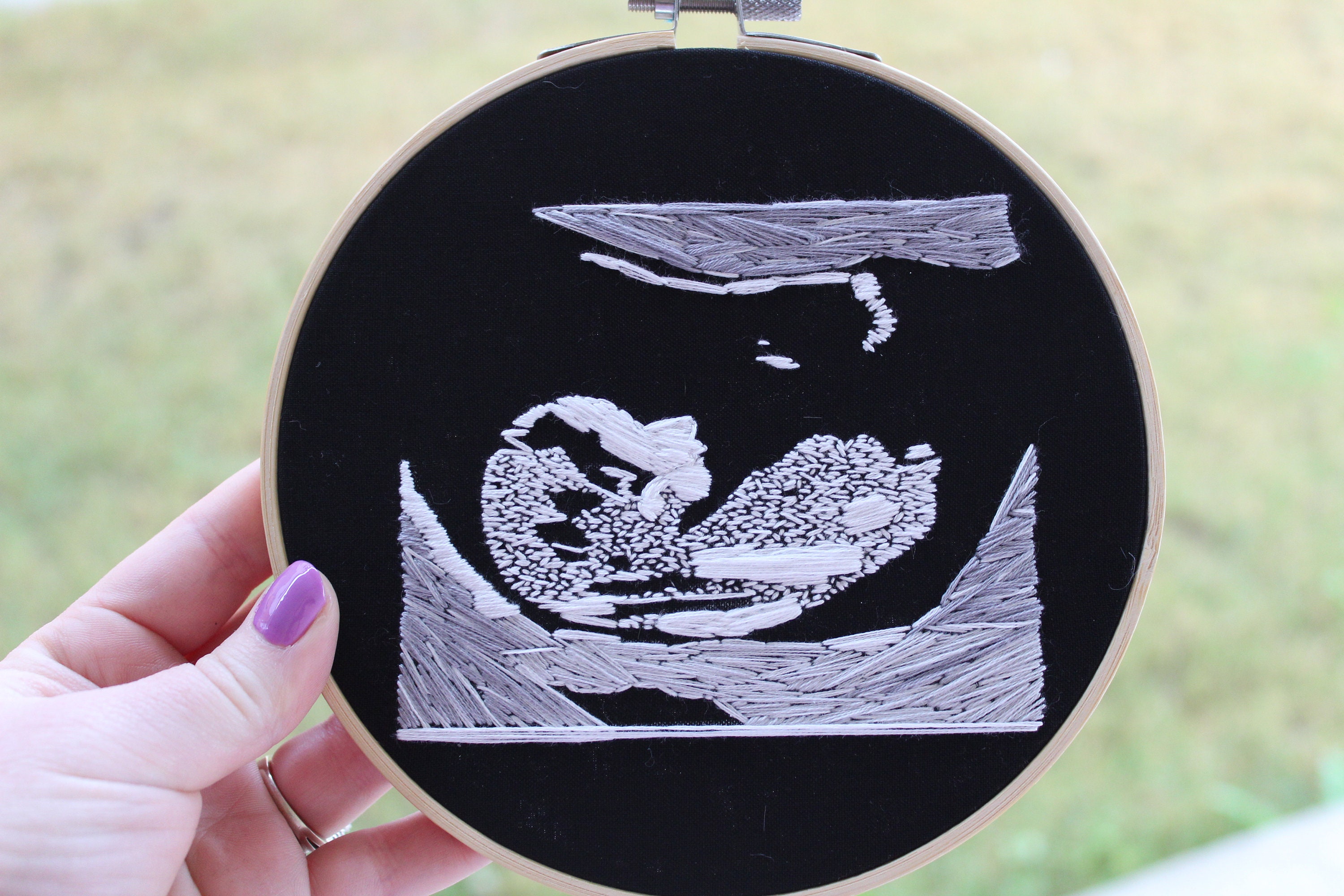 Embroidered Ultrasound, Pregnancy Announcements, Embroidered Sonogram ...