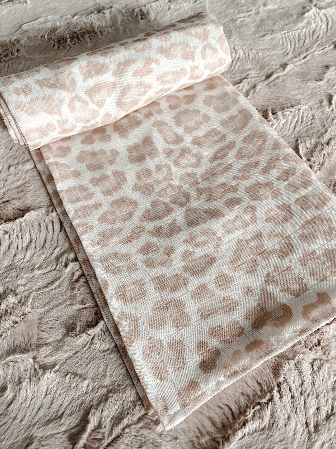 Organic Muslin Tan Leopard Swaddle Blanket, Cheetah Baby Blanket ...