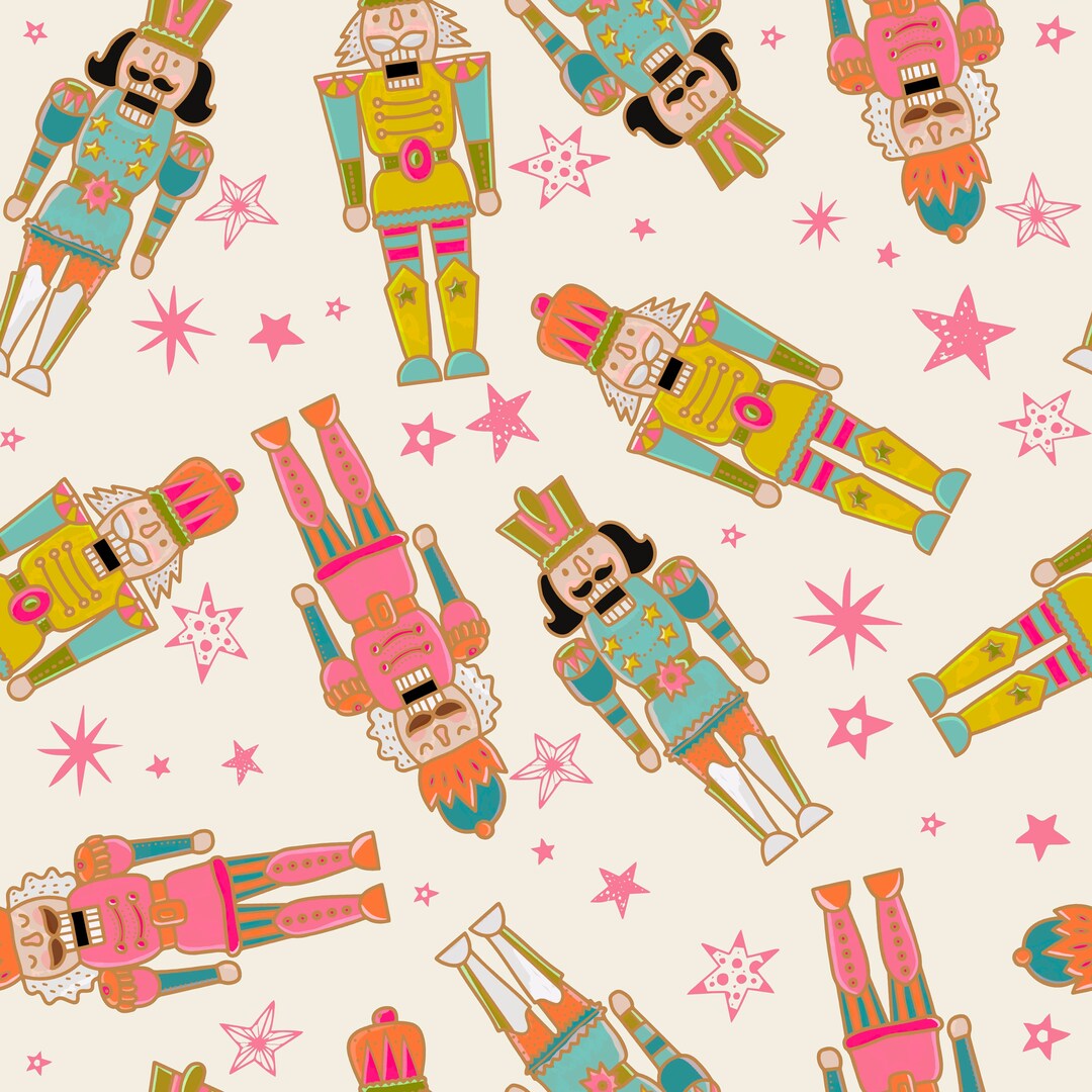 Retro Nutcracker Crib Bedding, Ballerina Baby Blanket, Pink Christmas ...