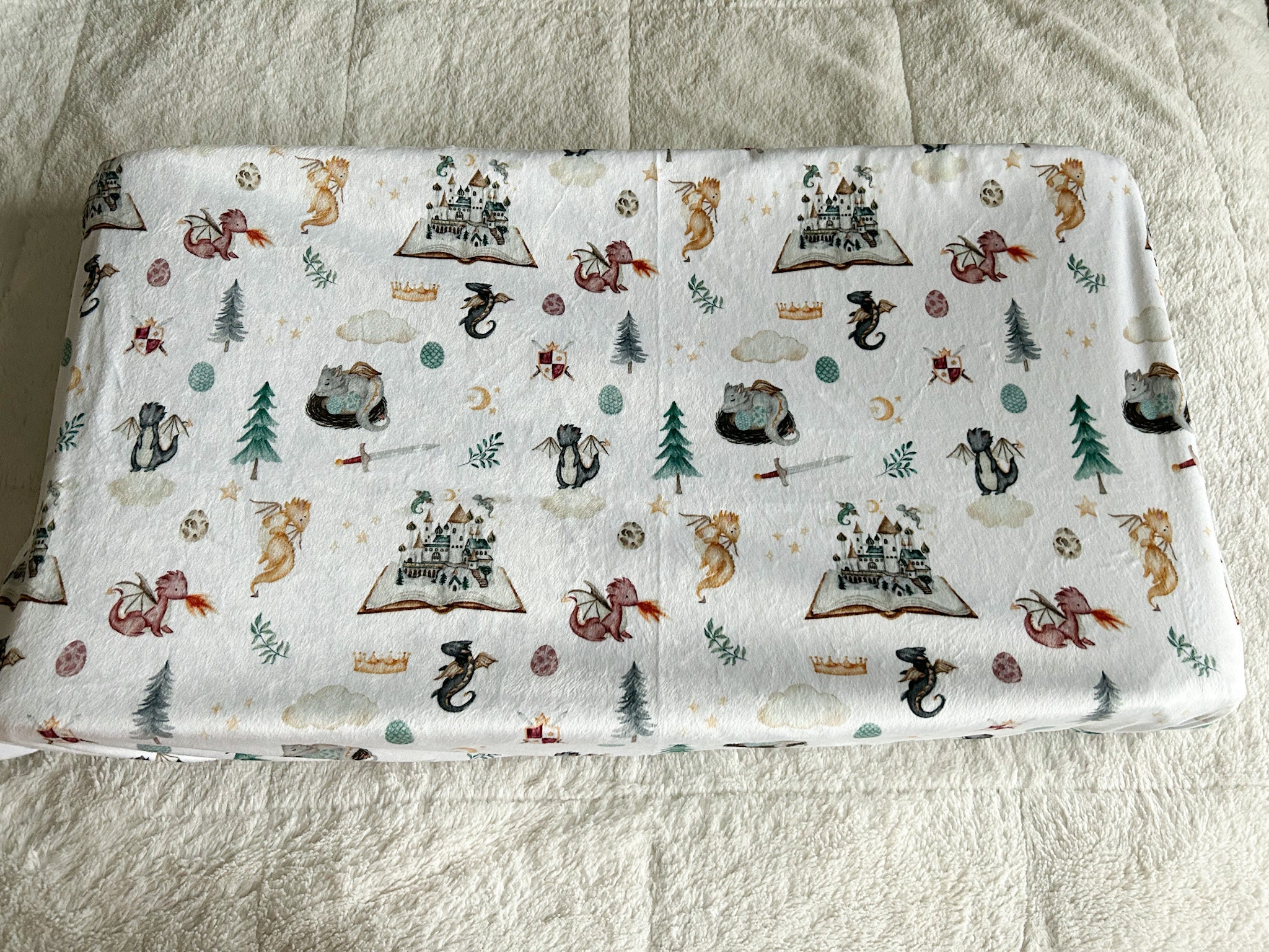Minky Baby Dragons Baby Crib Blanket, Moon & Stars Crib Bedding ...