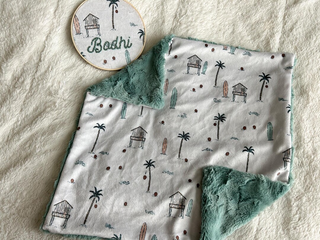 Lovey & Matching Name Sign, Sun and Waves Baby Lovey, Beach Baby ...