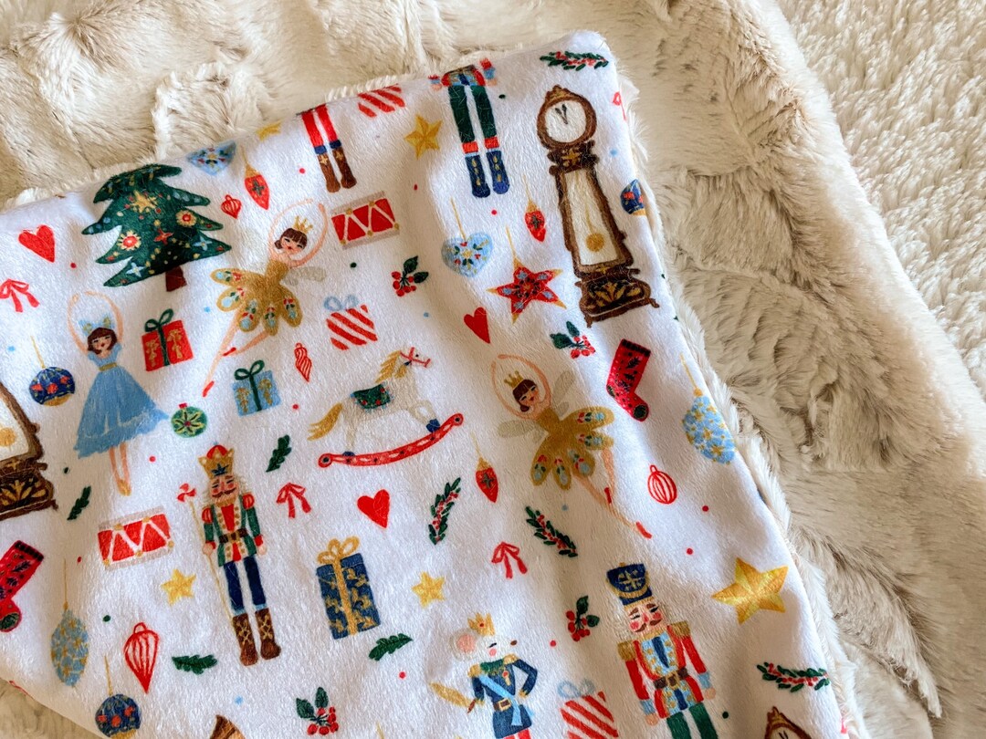 Nutcracker Baby Blanket, Ballerina Crib Bedding, Minky Christmas ...