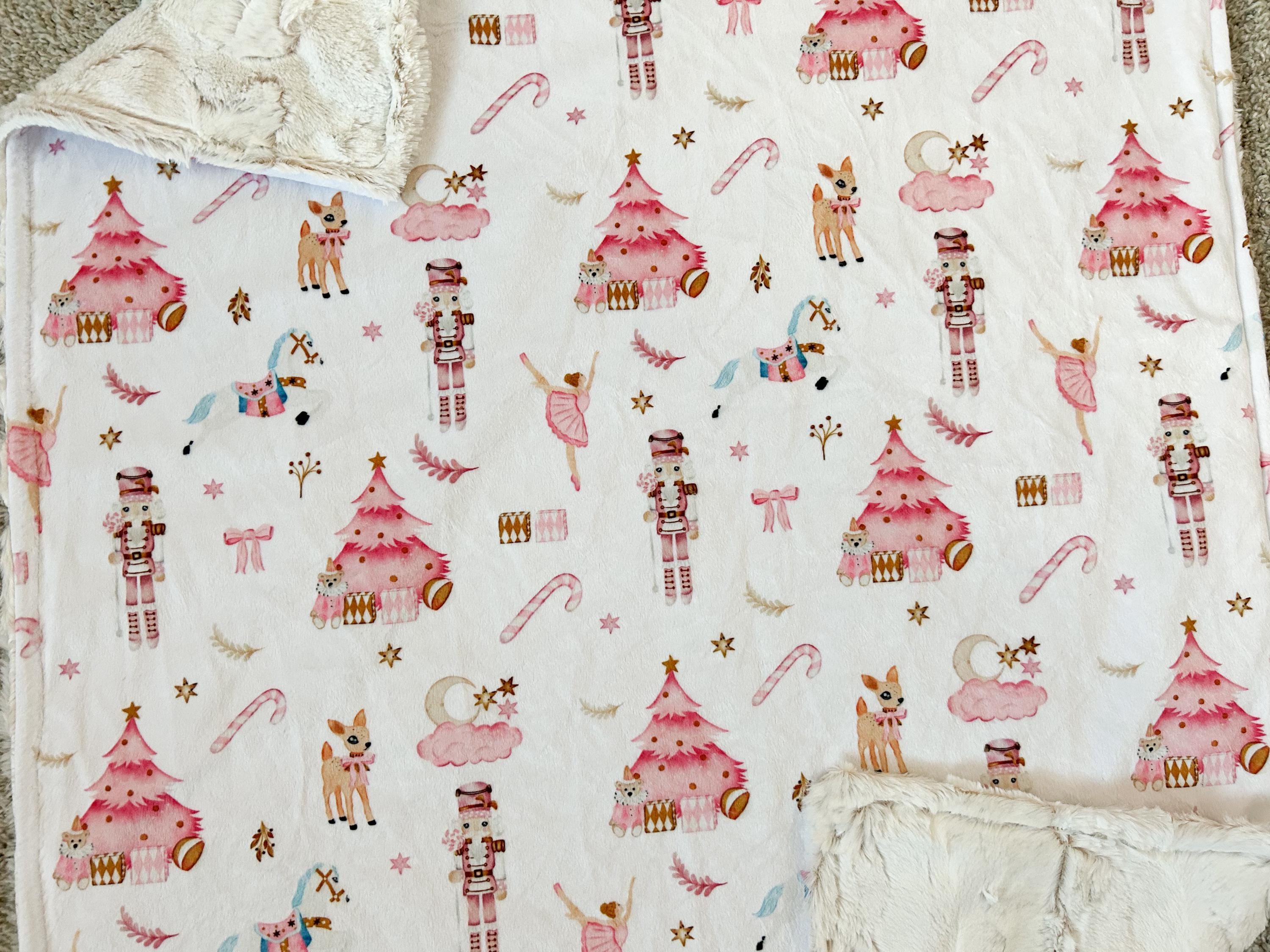 Pink Nutcracker Crib Bedding, Ballerina Baby Blanket, Pink Christmas ...