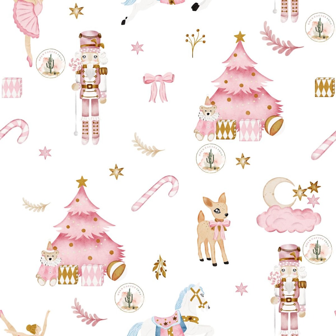 Pink Nutcracker Crib Bedding, Ballerina Baby Blanket, Pink Christmas ...