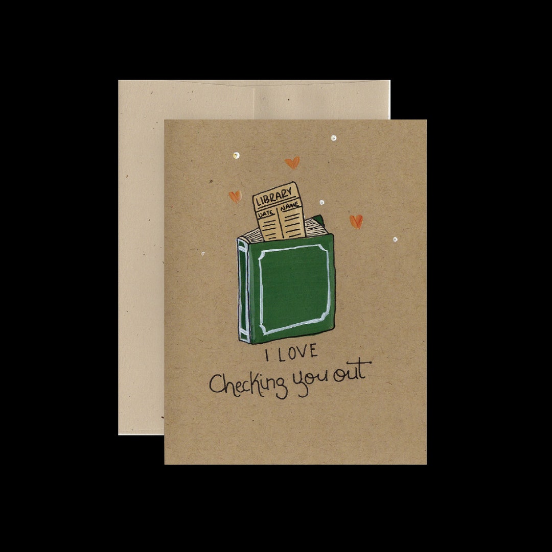Checking You Out Card | Bookish Card | Valentine's Card - Etsy