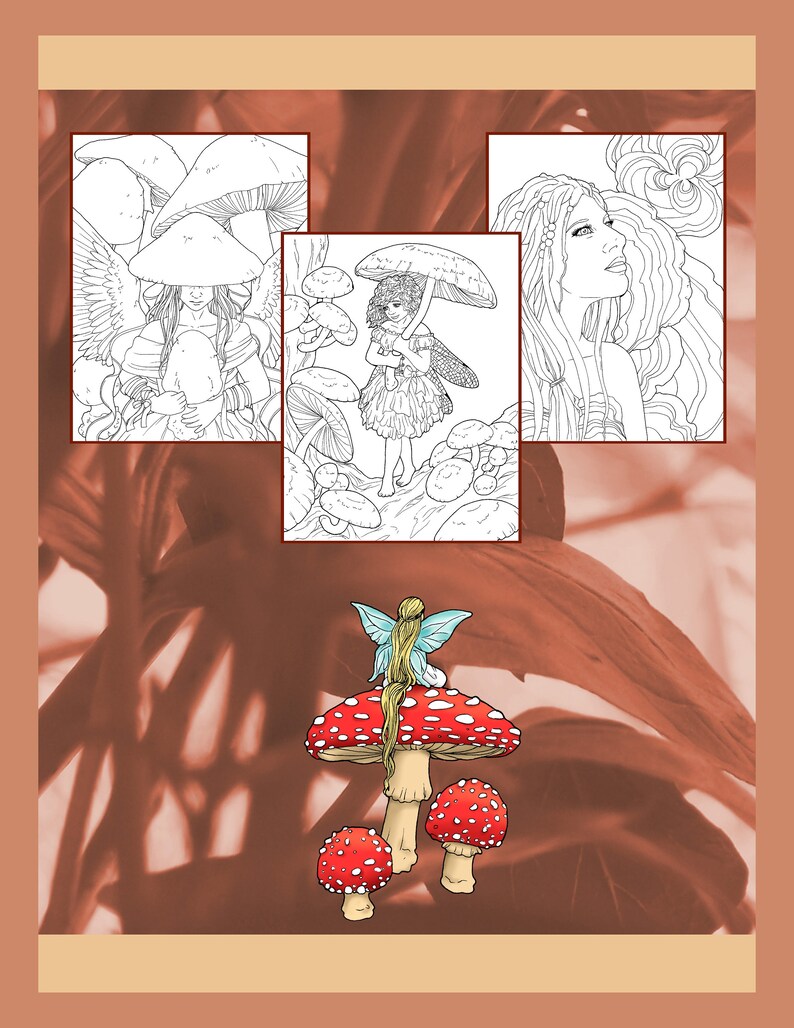 Mushroom Fairies-a Printable Coloring Book by Anastasia - Etsy
