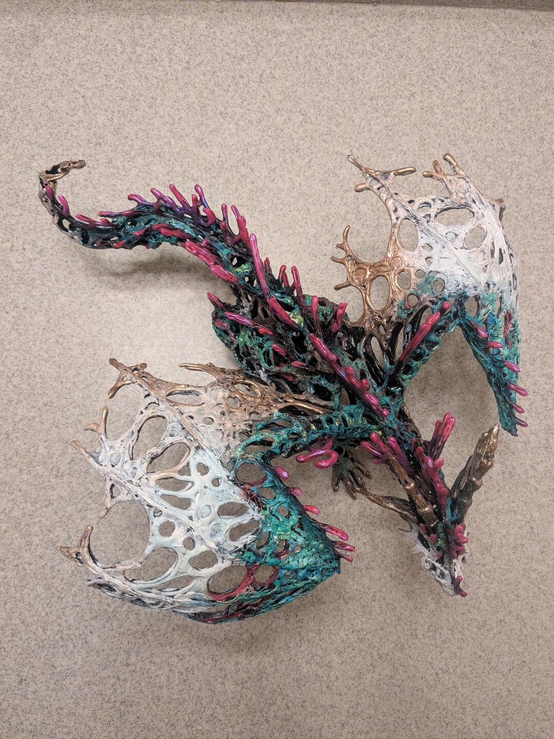 Corrupted Magic Dragon Figurine - Future Wasteland - One of a Kind - Etsy