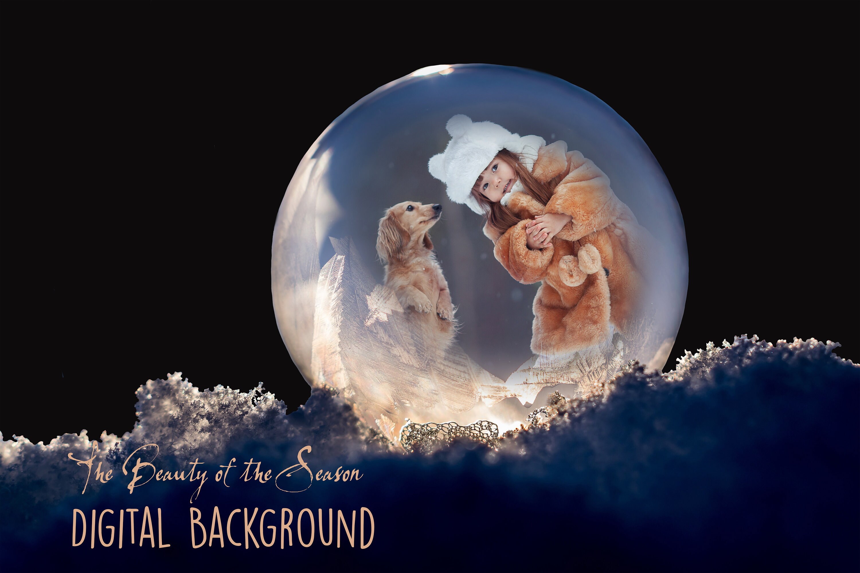 Snow Globe Digital Backdrop, Digital Backdrop, Winter Background ...