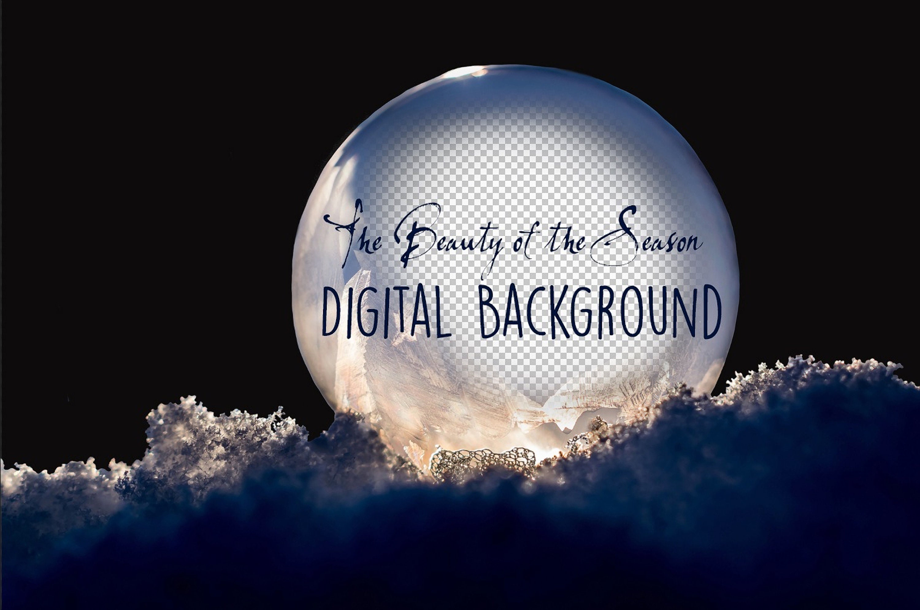 Snow Globe Digital Backdrop, Digital Backdrop, Winter Background ...