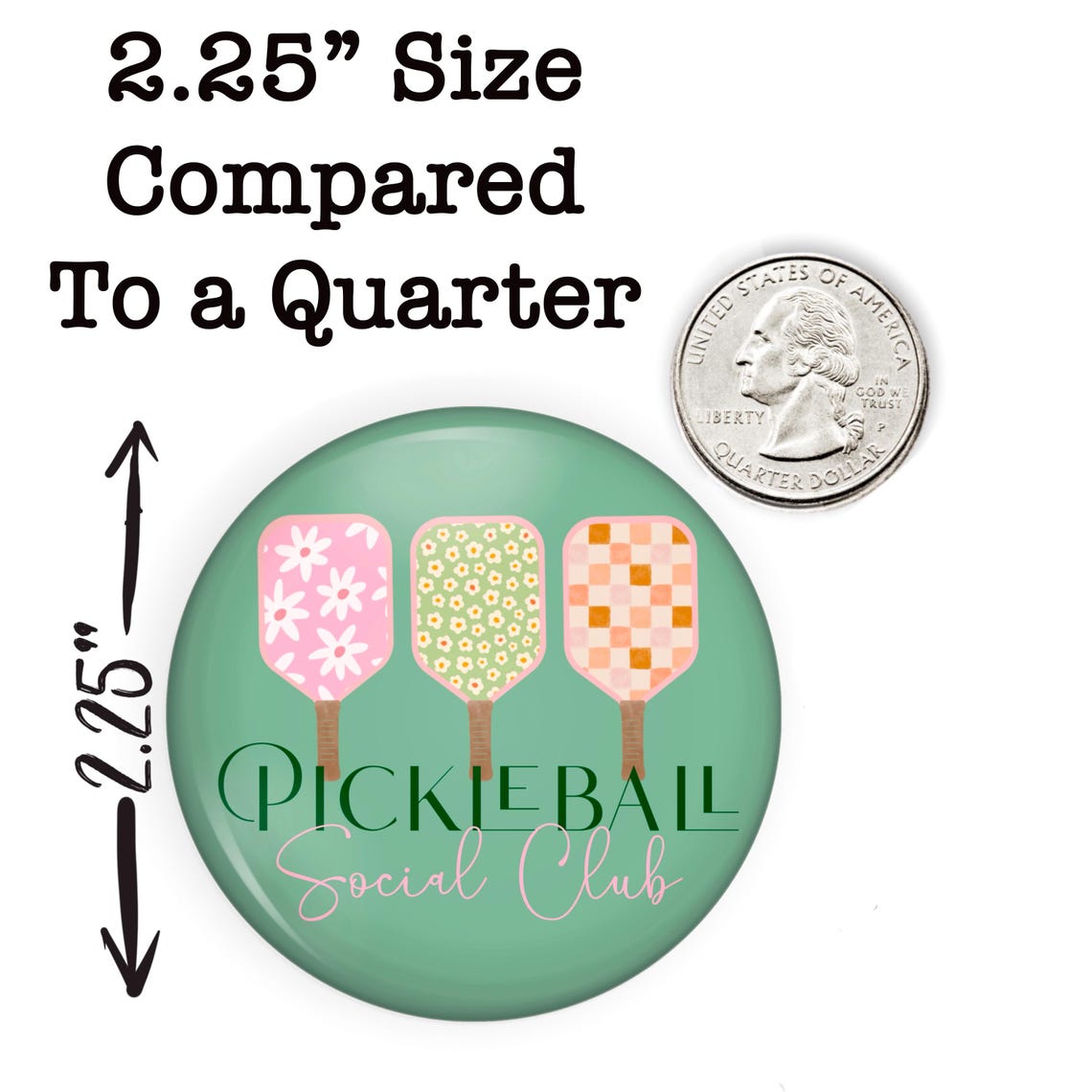 Large Size Pickleball Button or Magnet, Pickleball Social Club ...