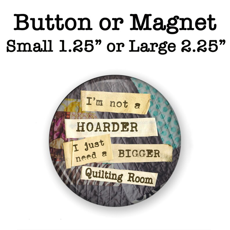 Quilting Room Button or Magnet: Funny Quilter Gift - Etsy