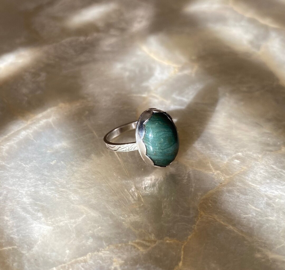 Pinky Ring! US 4 Larsonite Bogwood Jasper + Handmade Sterling Silver ...