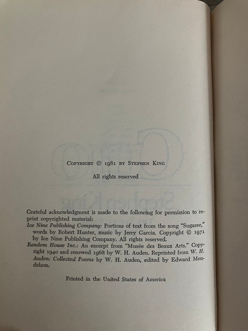 Stephen King Cujo 1981 Book Club Edition - Etsy