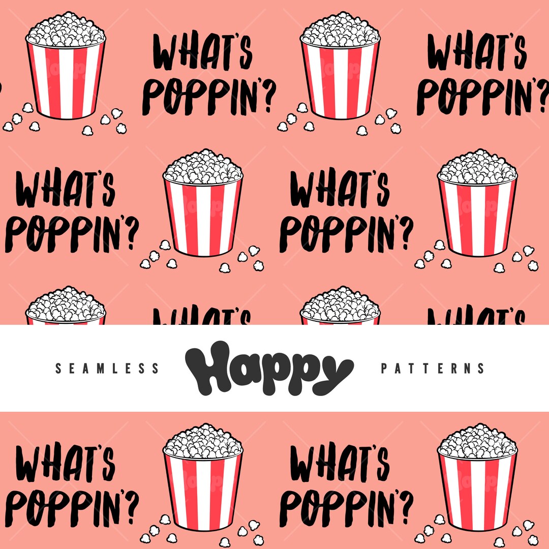 What's Poppin? Popcorn - Peach (seamless Digital File) - Etsy