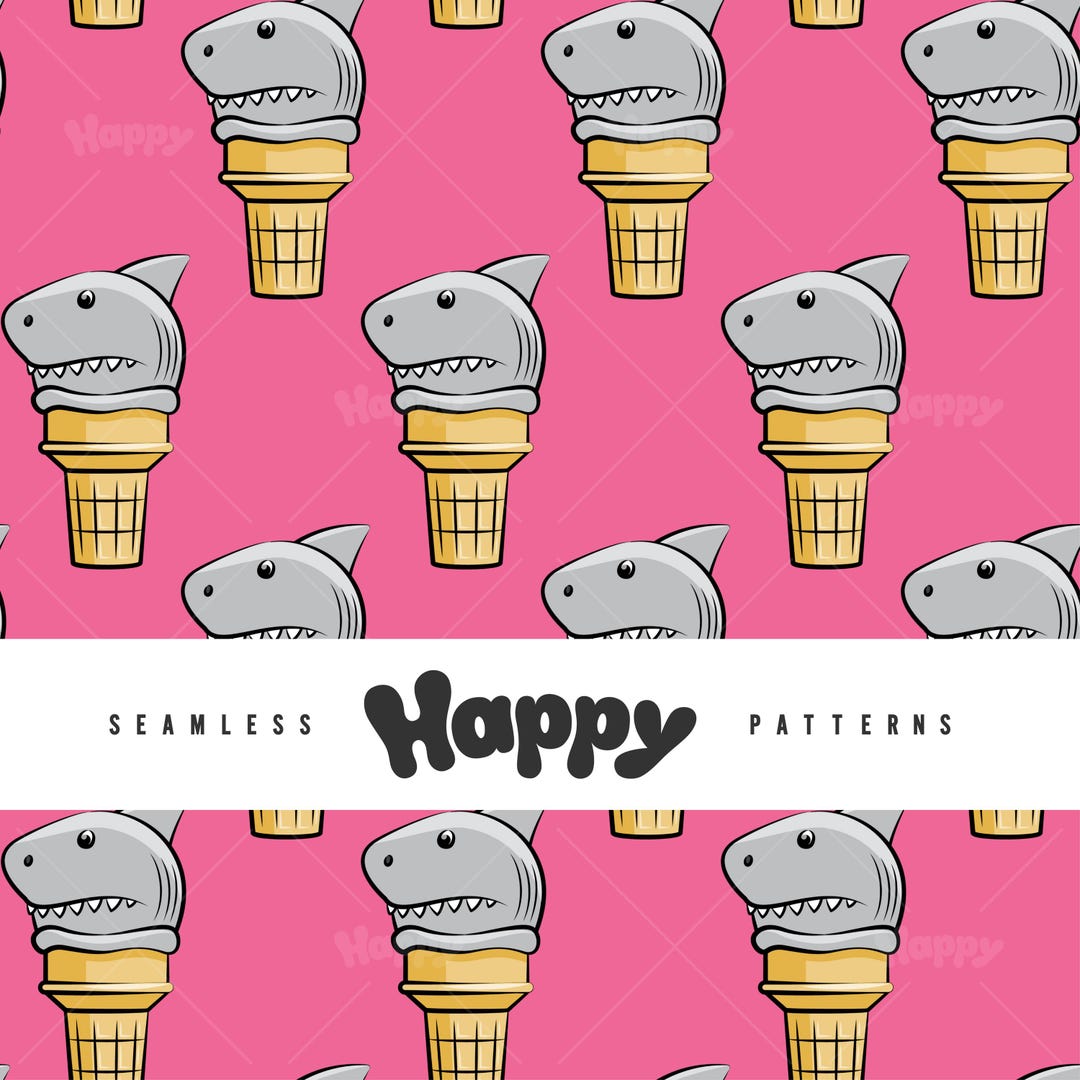 Shark Ice Cream Cones - Hot Pink(seamless Digital File) - Etsy