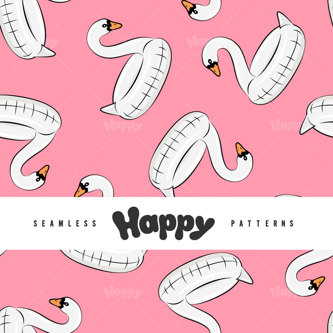 Swan Pool Floats - Pink(seamless Digital File) - Etsy