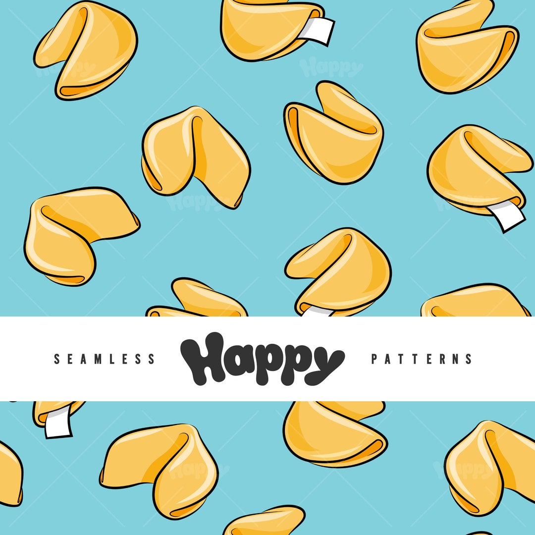 Fortune Cookies Toss - Sky Blue(seamless Digital File) - Etsy