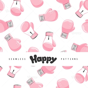 Boxing Gloves Toss Pink on Whiteseamless Digital File - Etsy