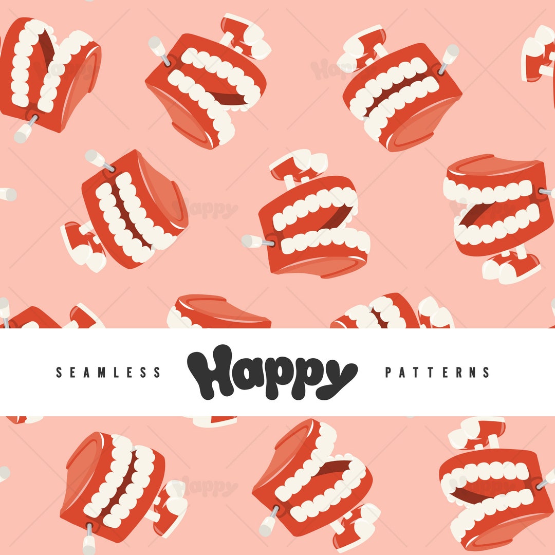 Novelty Chattering Teeth - Blush(seamless Digital File) - Etsy