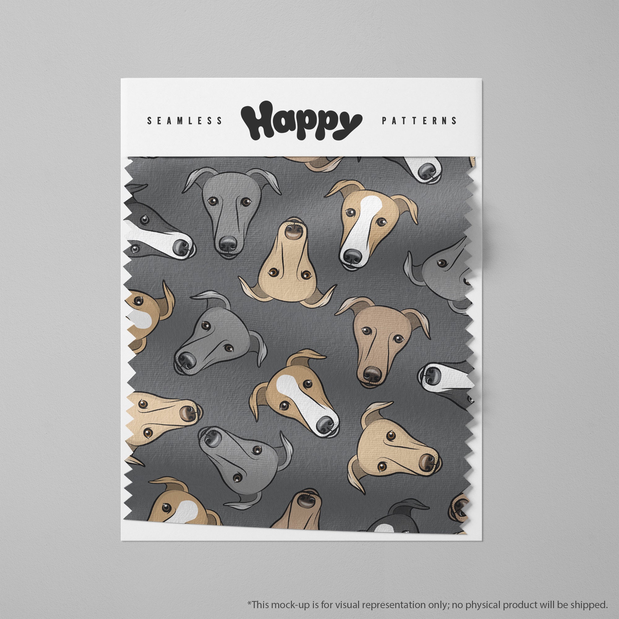 Greyhound Face Toss Dark Grey seamless Digital File - Etsy