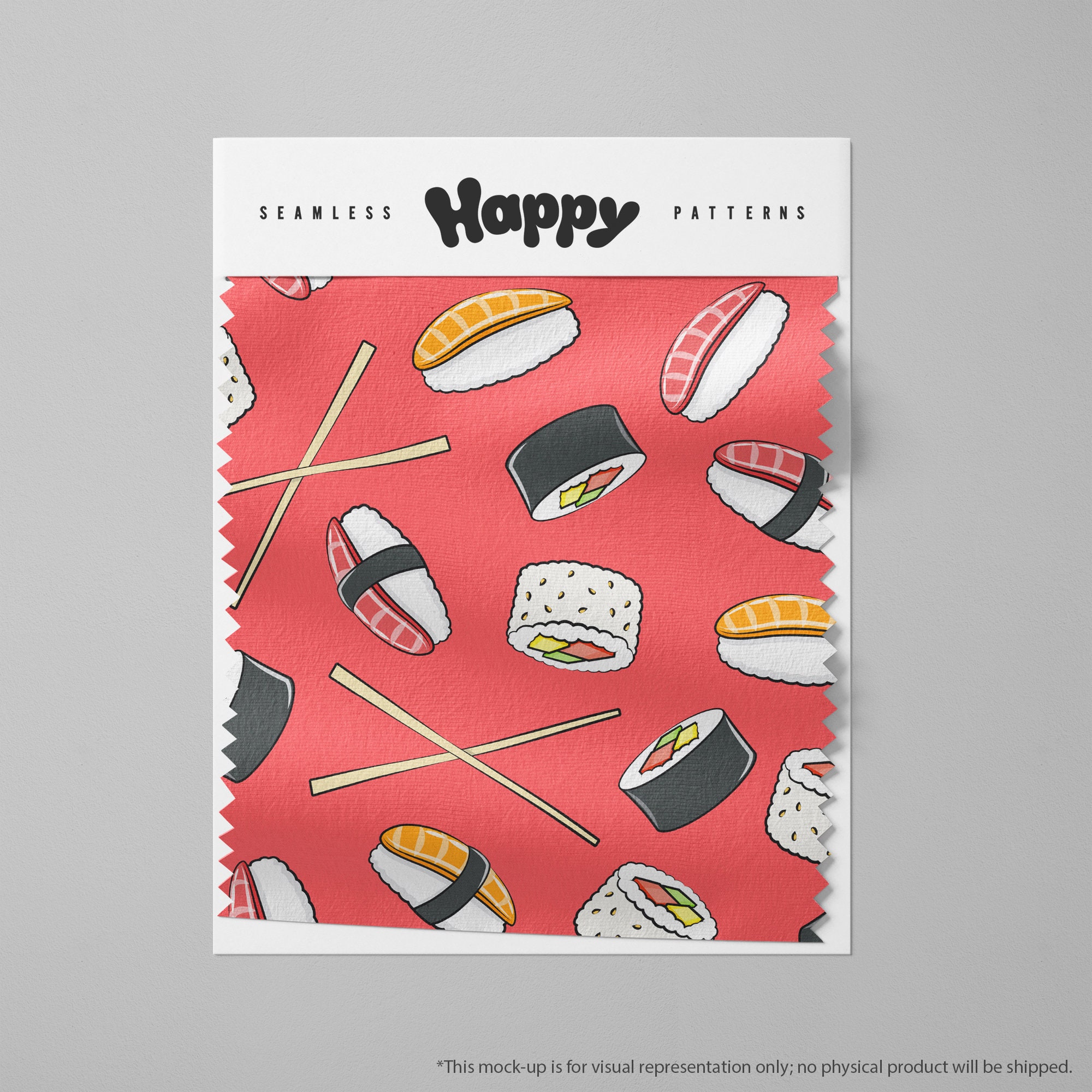 Sushi Toss Red seamless Digital File - Etsy