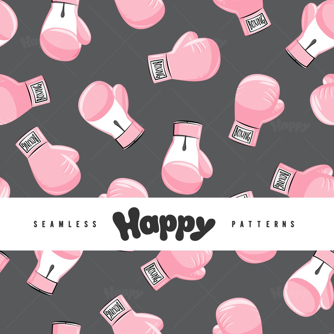 Boxing Gloves Toss Pink on Dark Greyseamless Digital File - Etsy