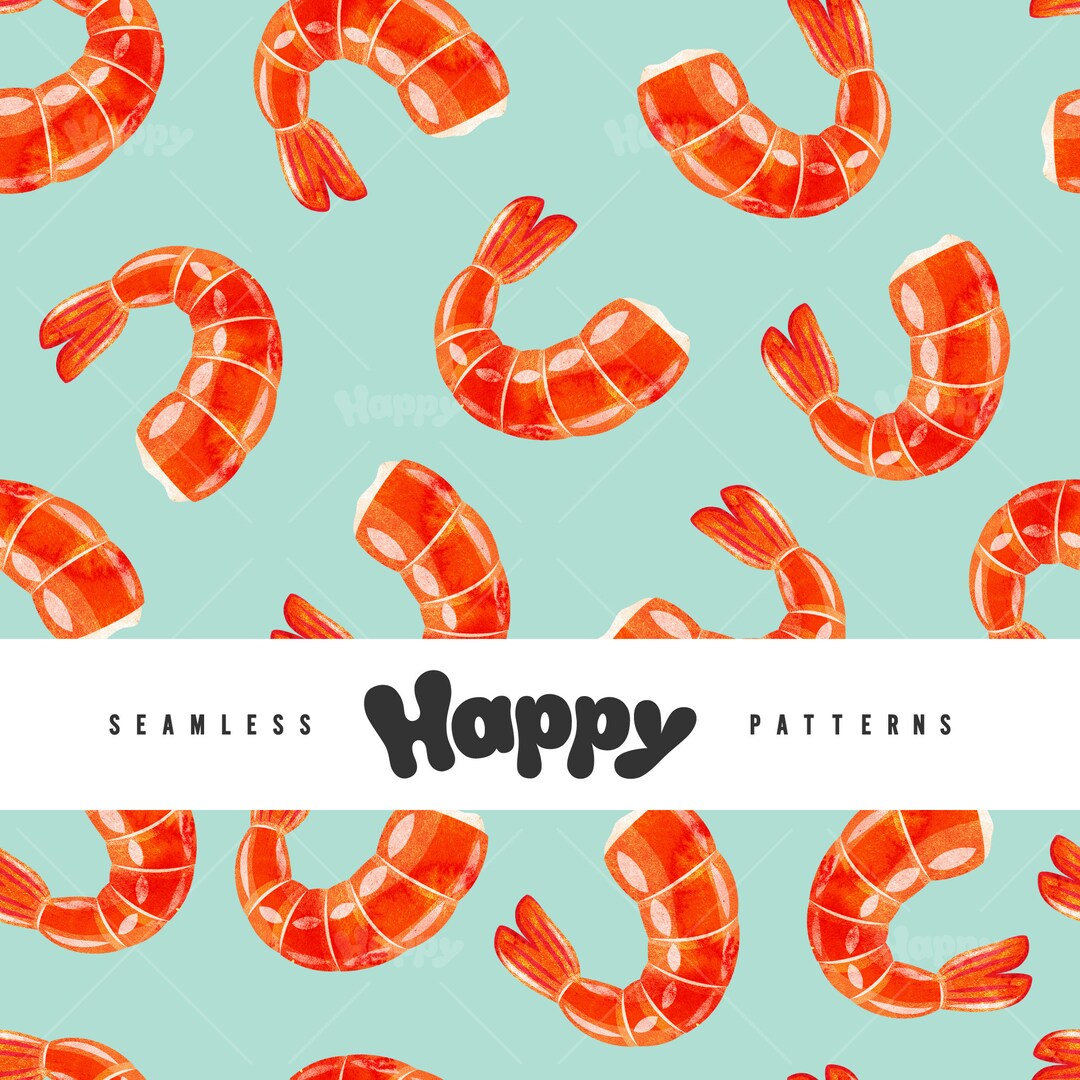 Shrimp Toss - Teal (seamless Digital File) - Etsy