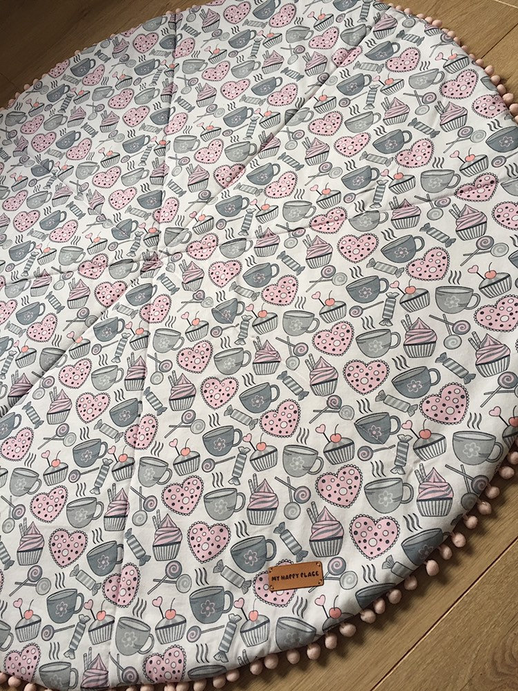 Baby Girl Play Mat Cupcake Print Reversible Play Mat Grey/pink - Etsy UK
