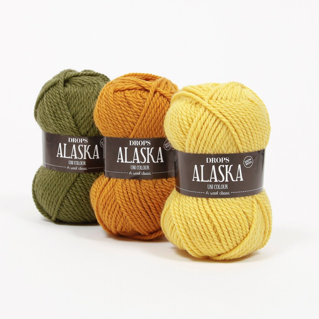 Drops Alaska Yarn Wool Worsted Aran Weight Wool Yarn for Knitting ...