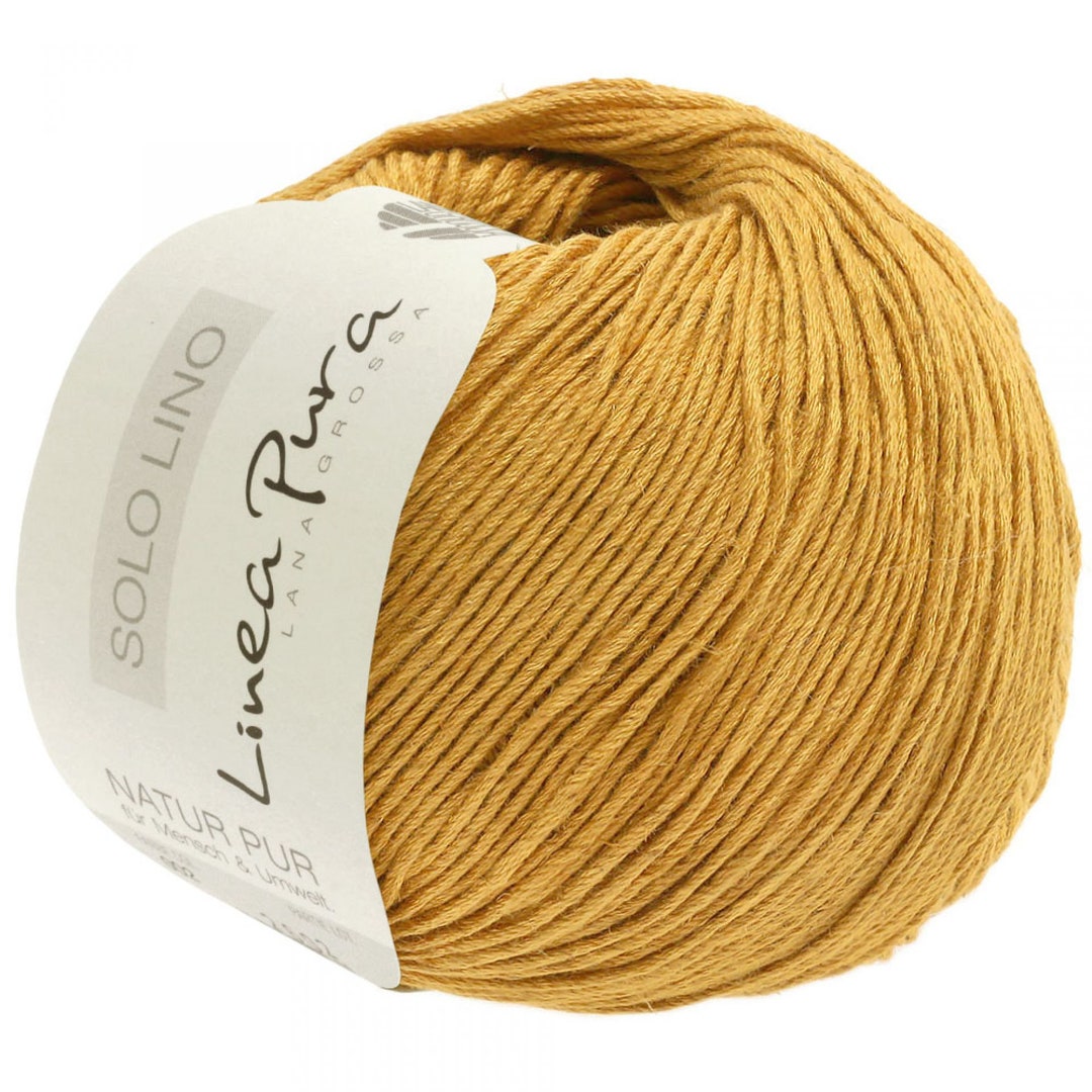 Linen Knitting Yarn, Crochet Yarn Lana Grossa Solo Lino, Linen Viscose ...