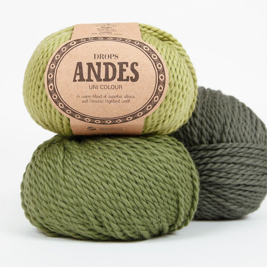 DROPS Andes Yarn - Bulky Wool Alpaca Blend - 100g Skein 98 Yards - Soft ...