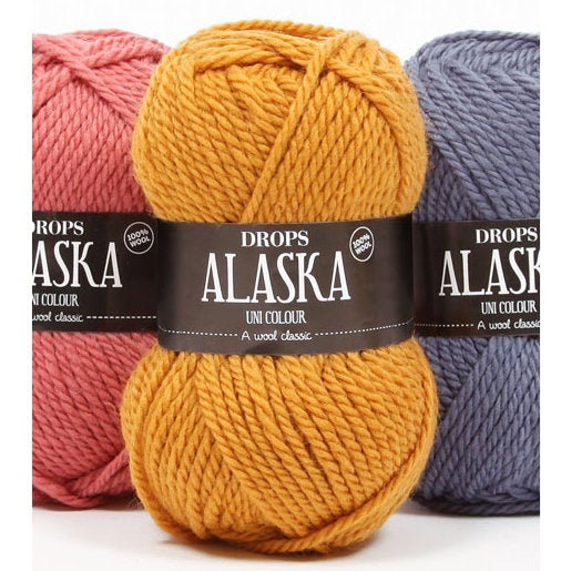 Drops Alaska Yarn Wool Worsted Aran Weight Wool Yarn for - Etsy Ireland