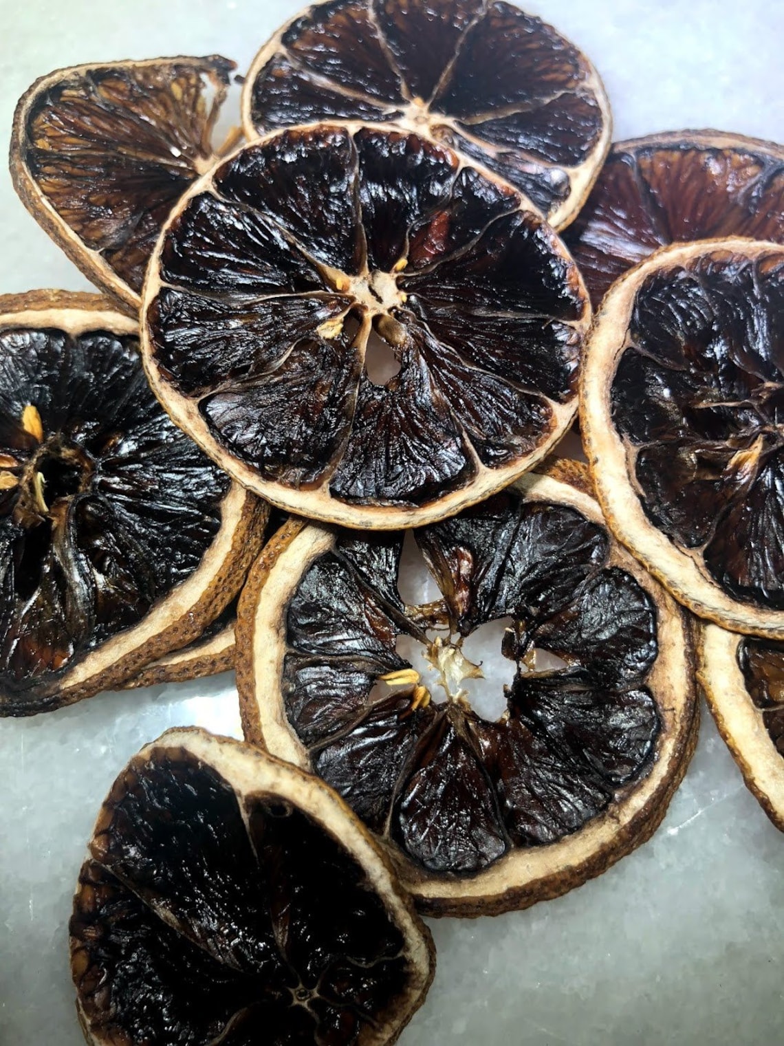DARK Dried Lemon Slices/Bar Garnishes/Dehydrated Citrus Fruit | Etsy