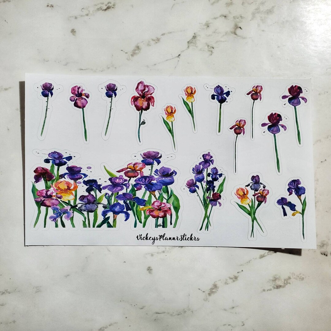 Iris Stickers - Etsy