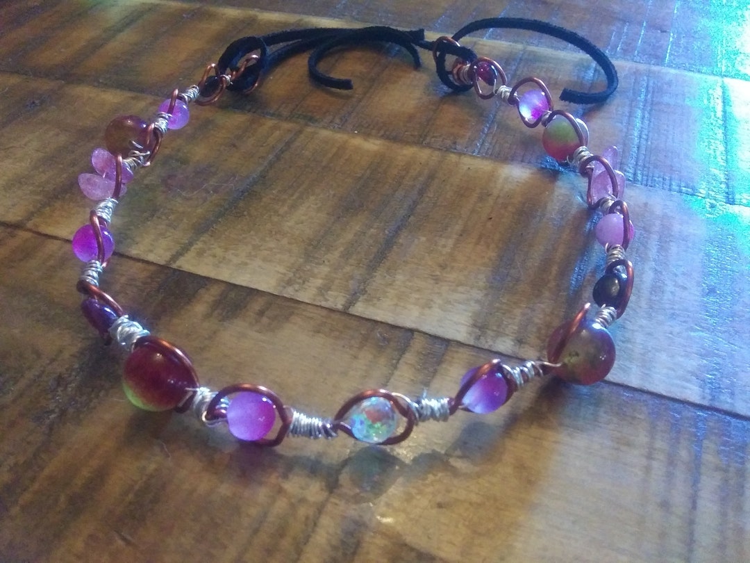 Copper, Silver and Gemstone Tiara With Strawberry Quartz Crystal, Pink ...