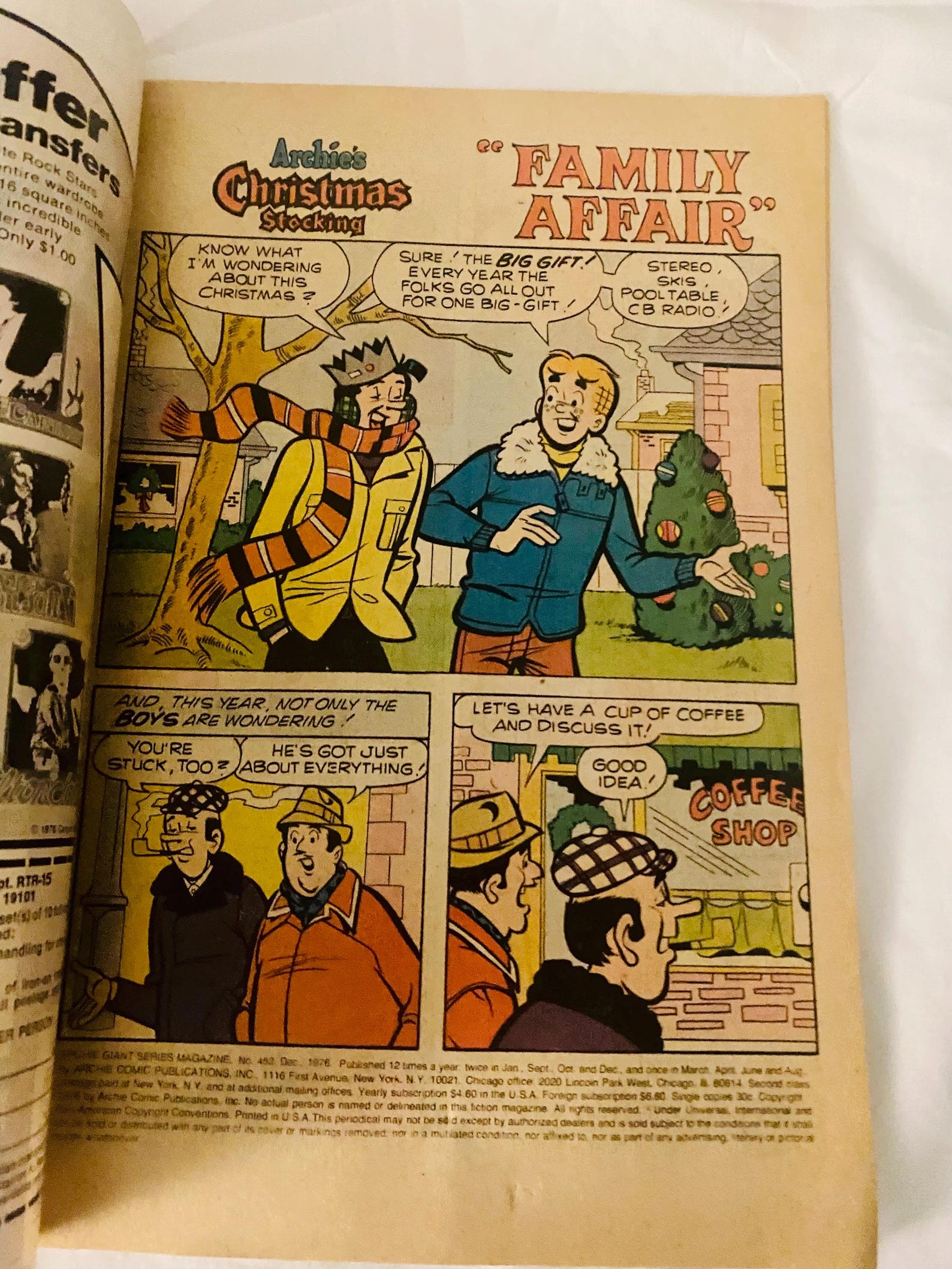 Archie's Christmas Stocking archie Giant Series Comic 452 December 1976 ...
