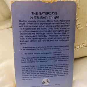 The Saturdays by Elizabeth Enright. Dell Yearling Book. Vintage ...