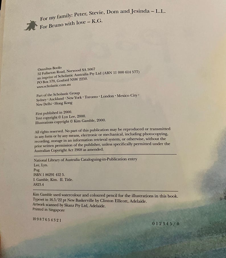 Pog by Lyn Lee and Illustrated by Kim Gamble. Vintage Copy. - Etsy