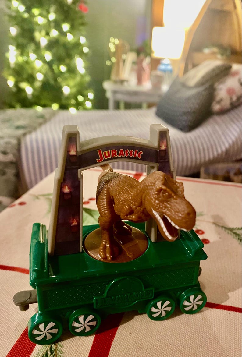 Retro Jurassic World Dinosaur Train Car. Christmas Train Set. Ornament ...