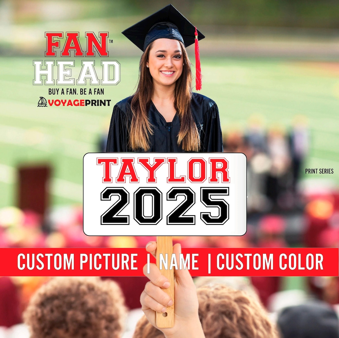 Custom Graduation Face Fans, Graduation Head, Grad Face Fans, Class of ...