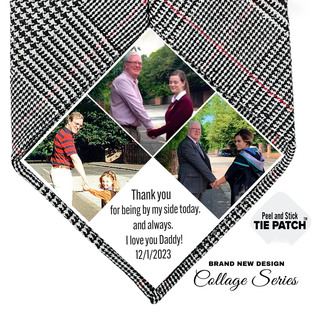 Photo Tie Patch ™ Collage Series for Father of the Bride Voyageprint ...