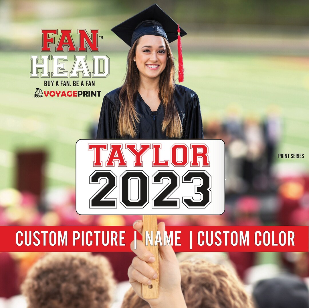 Custom Graduation Face Fans, Graduation Head, Grad Face Fans, Class of ...