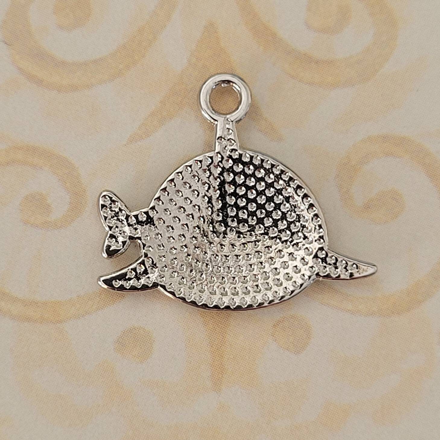 Happy Shark Charm, Metal, Silver Coloured, Enamel, Shark Lover, Ocean ...