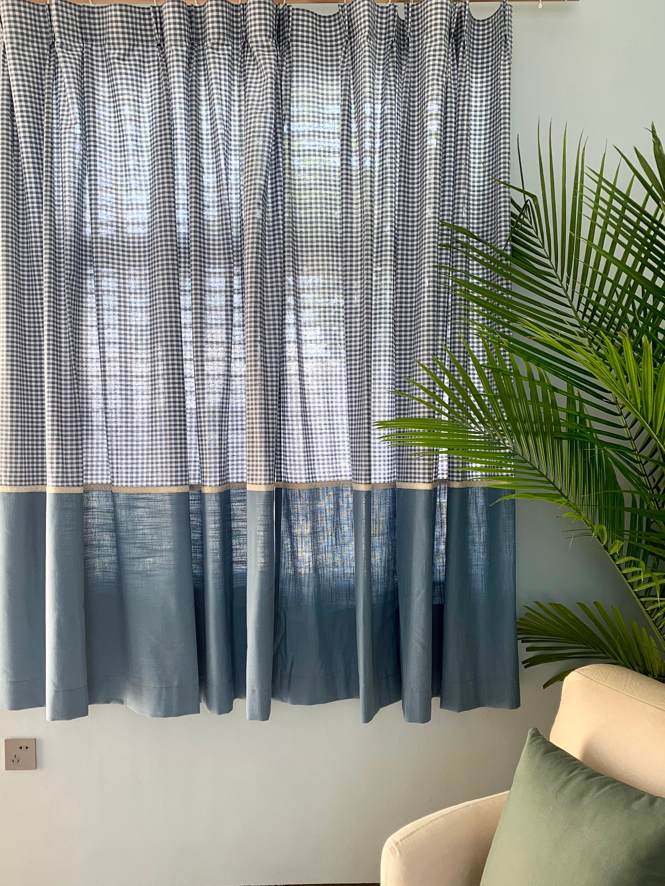 Japanese Style Rustic Window Curtain Combined Fabrics of - Etsy