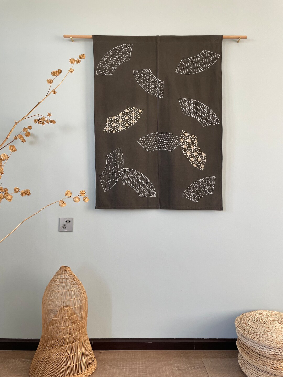 Japanese Style Noren Curtain Fine Cotton Linen Natural - Etsy