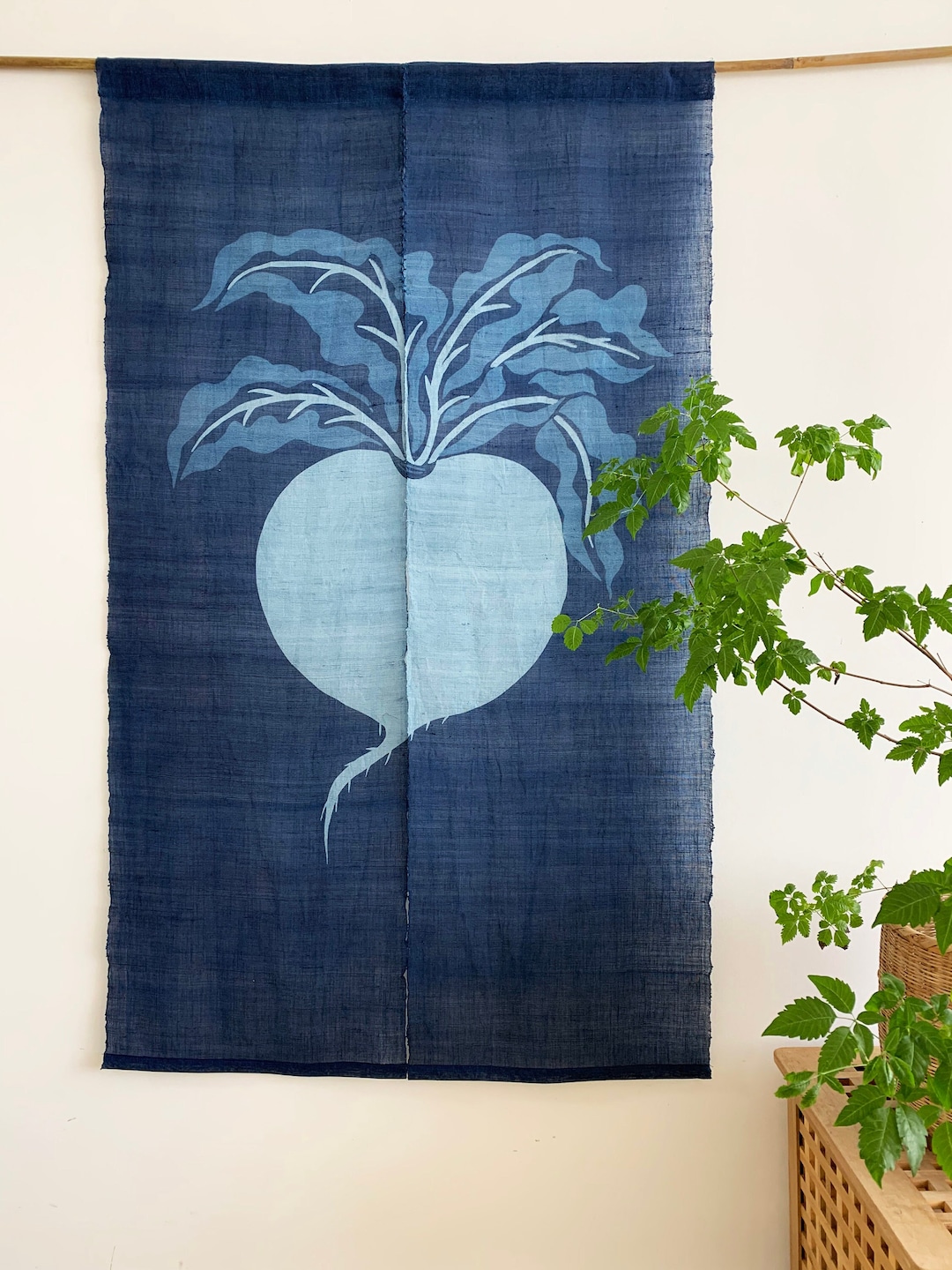 Japanese Style Noren Curtain Natural Handwoven Ramie Natural Dyed ...