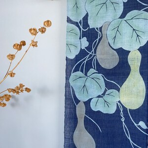 Japanese Style Noren Curtain - Natural Handwoven Ramie - Natural Dyed ...