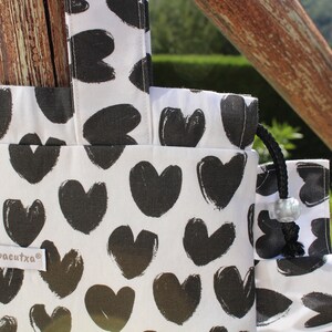 Boho Ruffle Bag Black Hearts Trendy Boho Tote Bag Black | Etsy