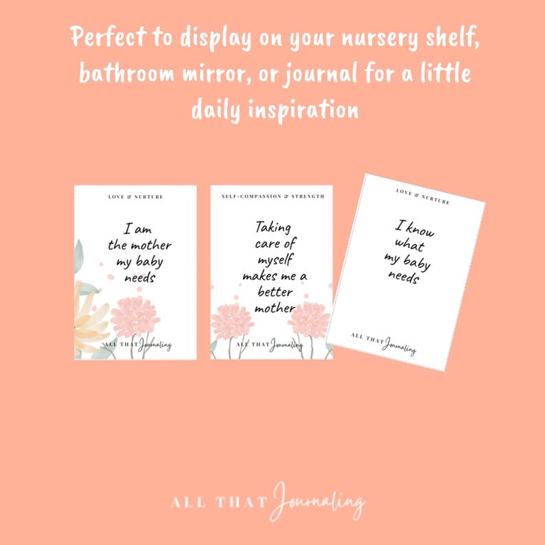 Printable Motherhood Affirmation Cards - Motivational Quotes for New ...